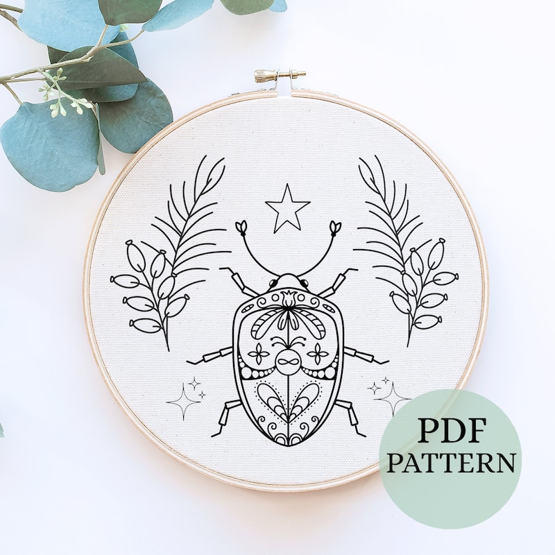 Beetle Embroidery - Etsy