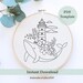 Pocket Flower Embroidery Pattern, PDF Embroidery Pattern, Digital ...