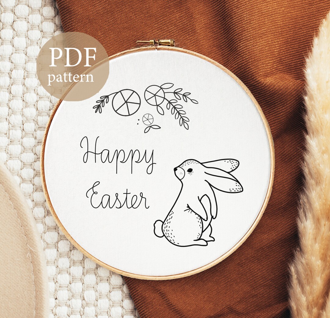 Easter Bunny Hand Embroidery Embroidery Pattern PDF - Etsy