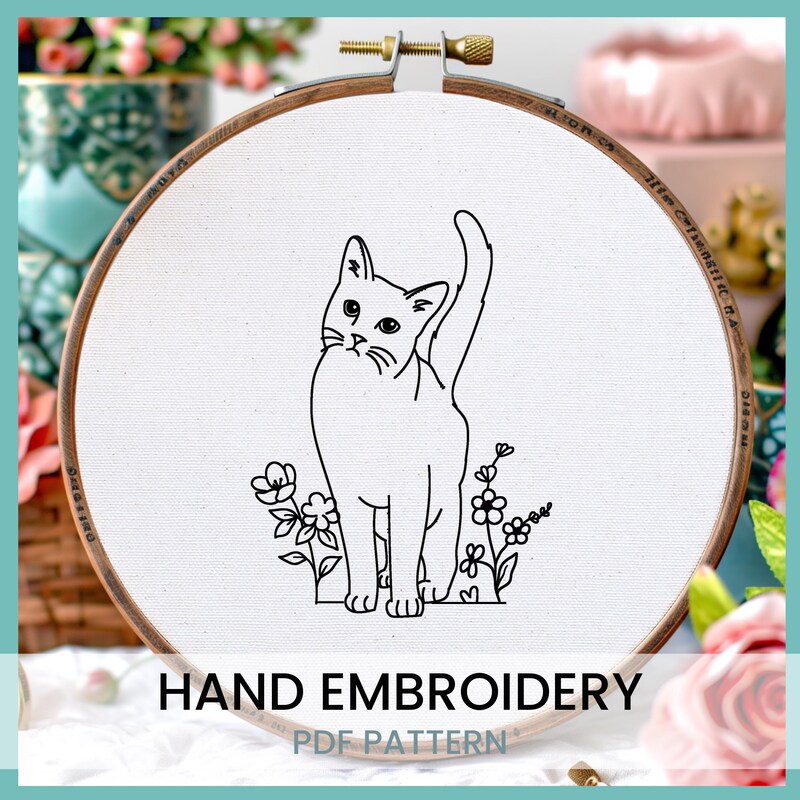 Cat Hand Embroidery - Etsy