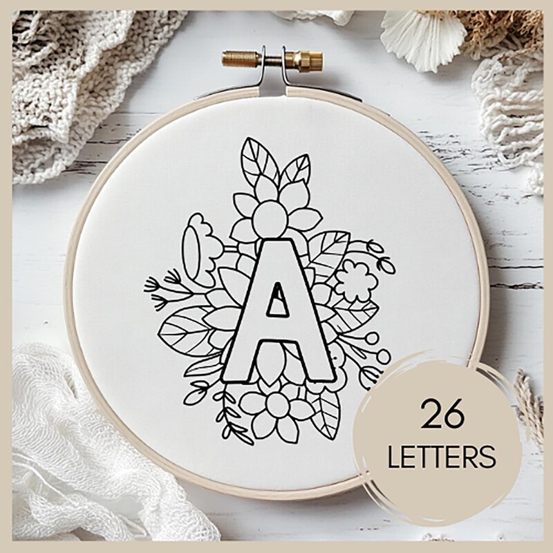 Letter Embroidery Pattern - Etsy