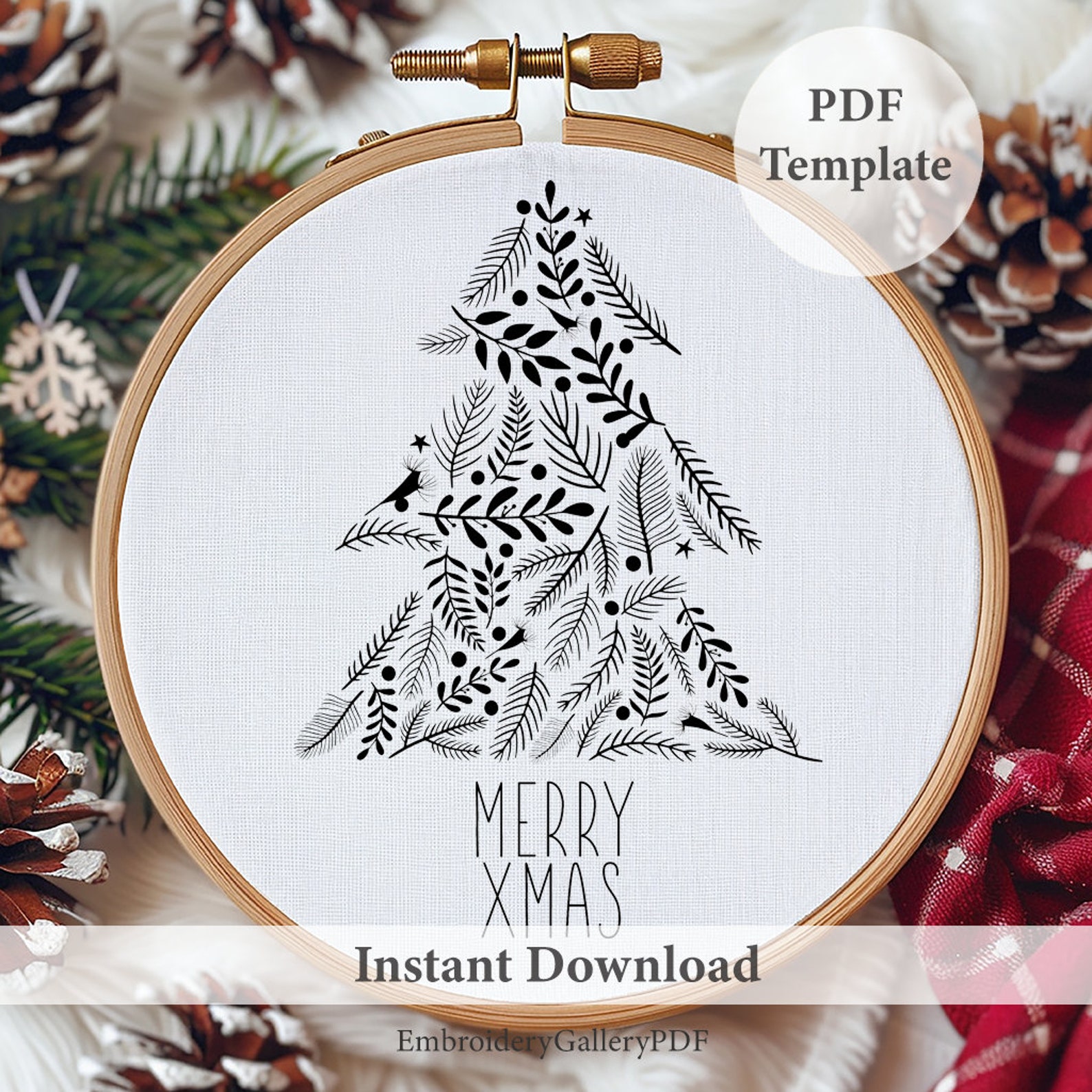 Christmas Tree Hand Embroidery Pattern: Winter Gift, DIY Lover (PDF ...