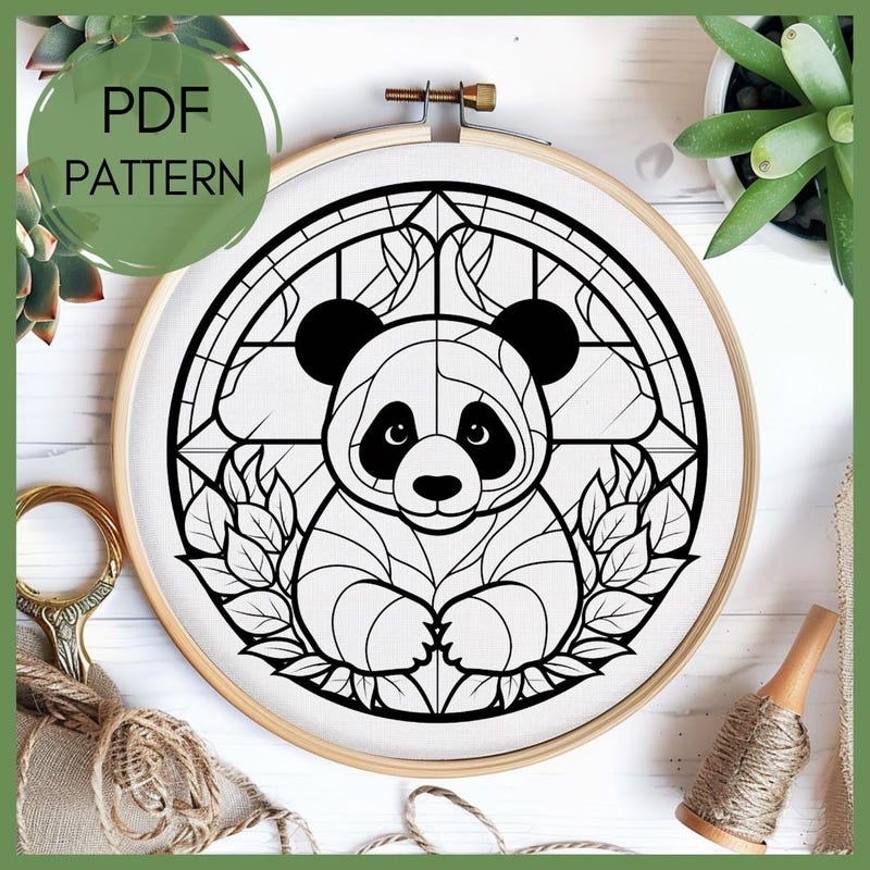 Panda Embroidery - Etsy