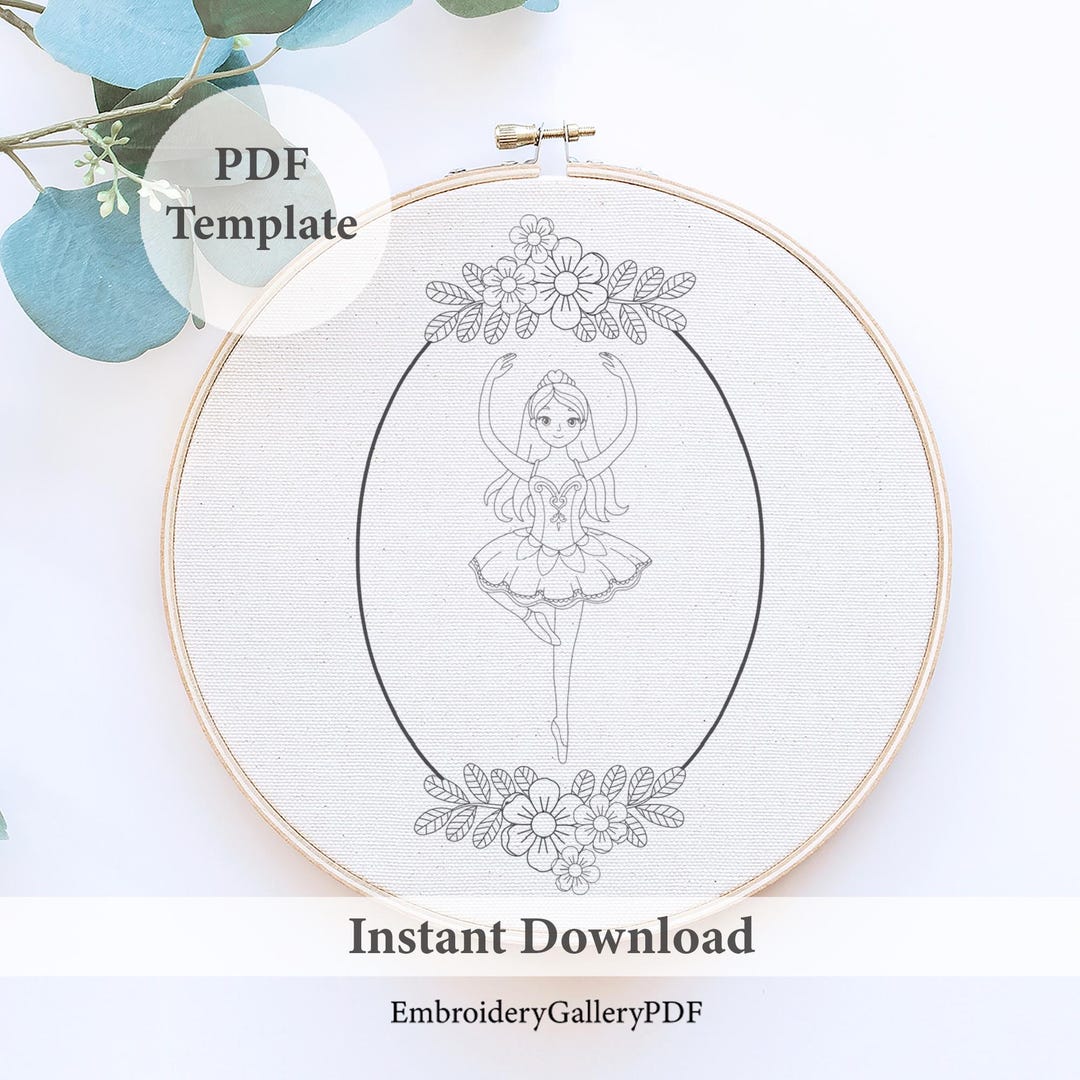 Ballerina Embroidery, Dancer Dance Ballet, Dancing Women Embroidery ...