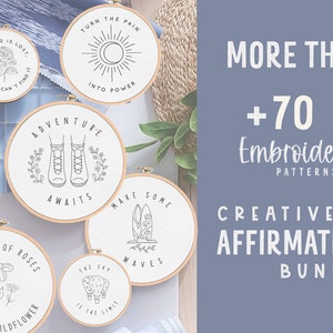 EMBROIDERY BUNDLE, Hand Embroidery Patterns, Quotes Collection, PDF ...