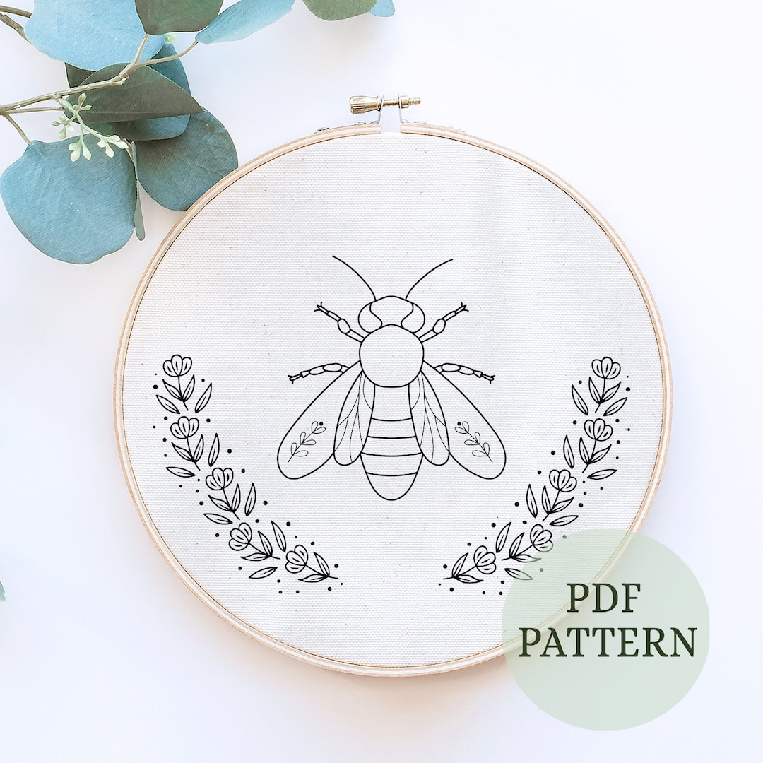 Anatomical Wasp Hand Embroidery Pattern, a Modern Embroidery Pattern ...