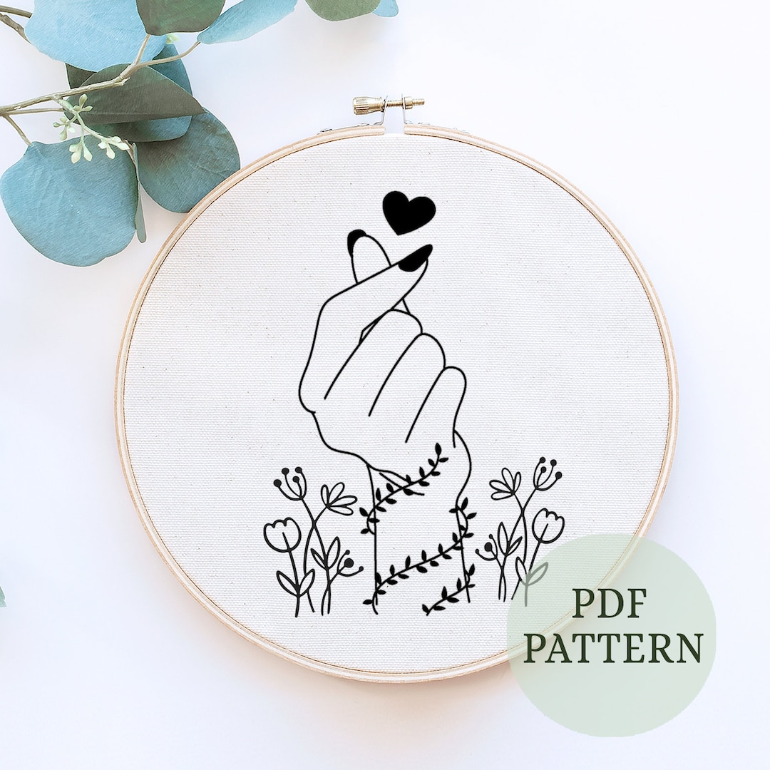 Hand Embroidery Pattern, Digital PDF, Instant Download Floral Hands ...