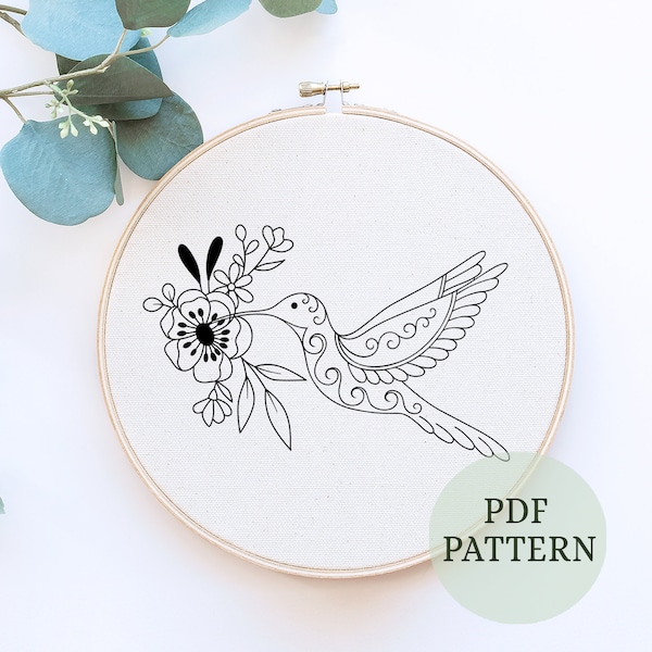 Hummingbird Embroidery Patterns - Etsy