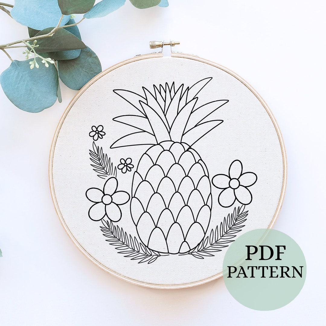 Tropical Fruit Hand Embroidery Pattern, Modern Embroidery Pattern, PDF ...