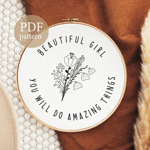 Quote Embroidery Pattern PDF Digital Download Affirmation - Etsy