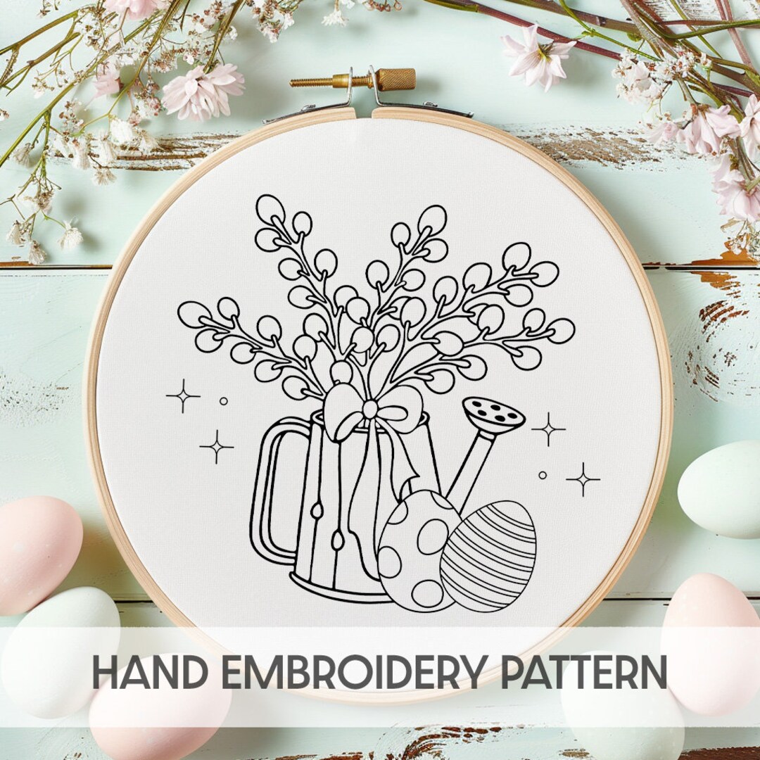 Easter Embroidery Pattern, Cute Bunny Embroidery, Rabbit Hoop Art ...