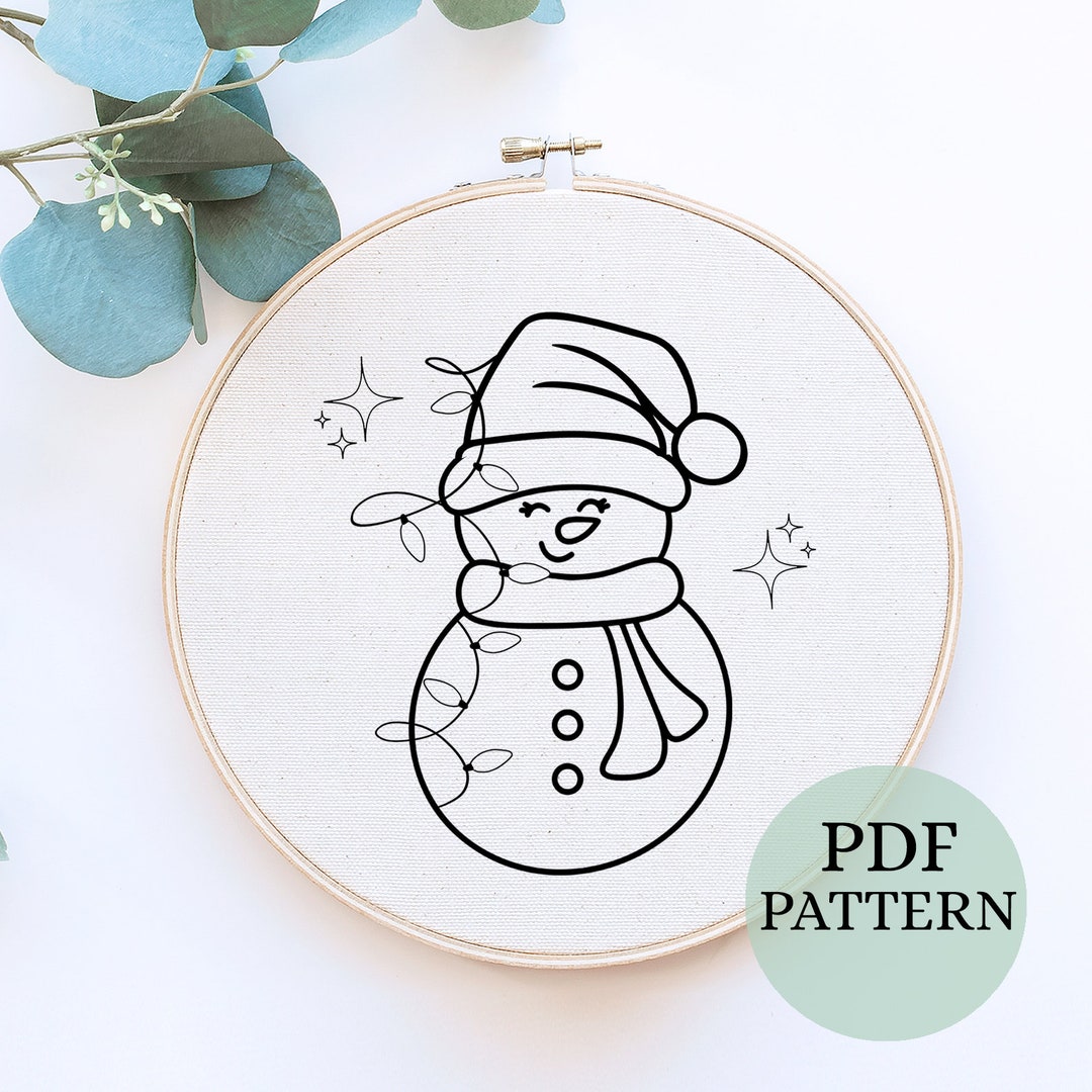 Christmas Snowman Embroidery Pattern, Embroidery Christmas Pattern ...