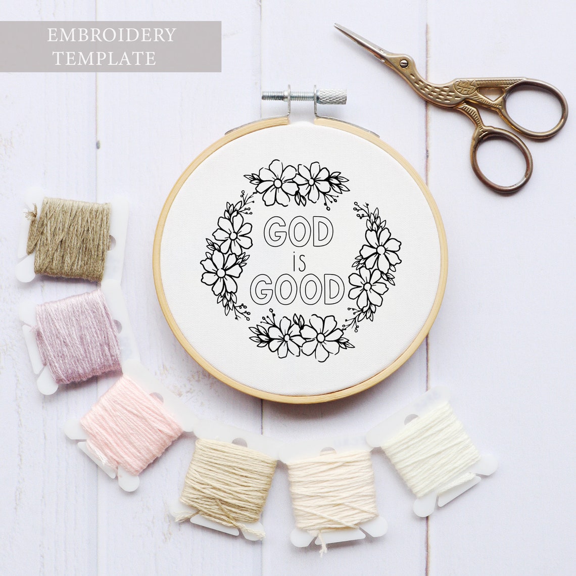 God is Good Hand Embroidery Design Bible Quote Embroidery - Etsy