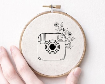 Camera Hand Embroidery Pattern - Etsy