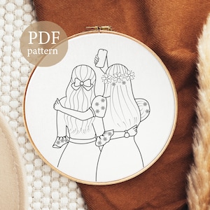 Three Best Friends Design, Sisters Design, for Hand Embroidery, Instant ...