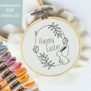 Easter Bunny Hand Embroidery Embroidery Pattern PDF Digital Download ...