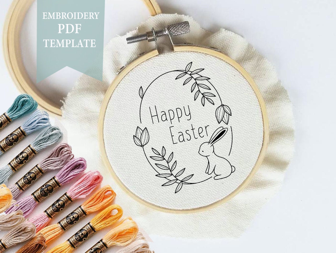 Easter Bunny Hand Embroidery Embroidery Pattern PDF - Etsy