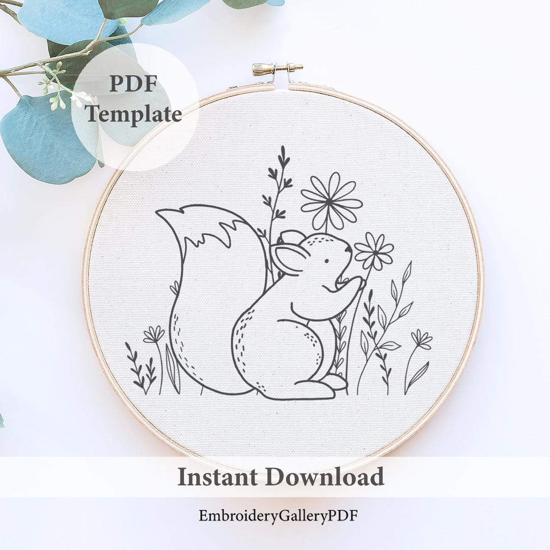 Woodland Squirrel, Hand Embroidery Pattern, Into the Forest, PDF ...