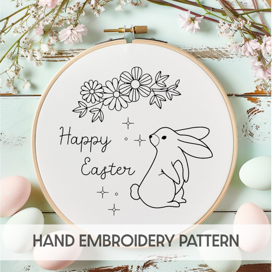 Easter Bunny Hand Embroidery Embroidery Pattern PDF Digital Download ...