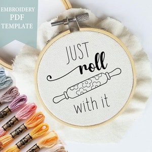 Just Roll With It Embroidery Pattern, Beginner Embroidery PDF ...