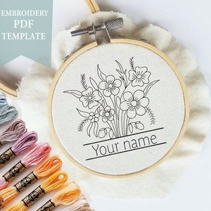 Personalized Botanical Initials PDF Hand Embroidery Pattern / Custom ...