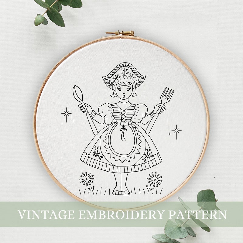 Crinoline Lady Embroidery - Etsy