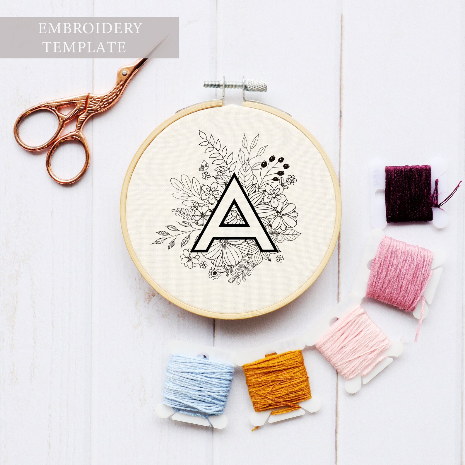 LETTER Embroidery PDF Pattern Letter Embroidery Initial - Etsy