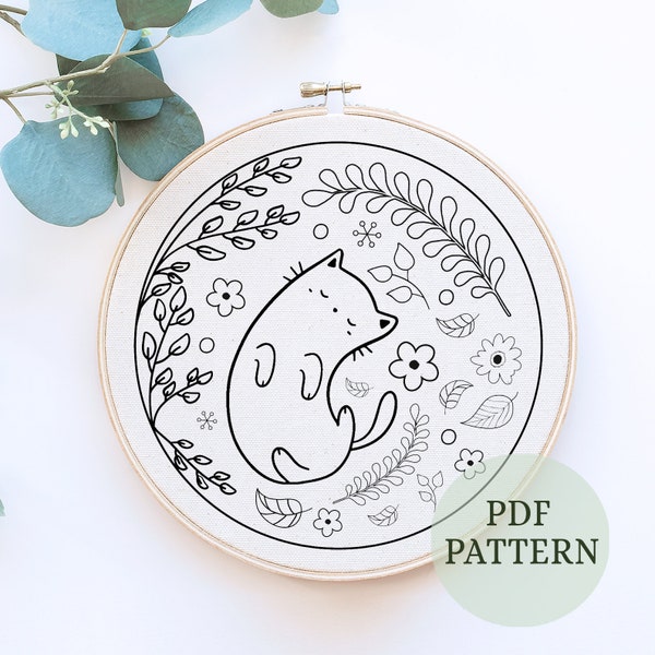 Kitty Hand Embroidery - Etsy