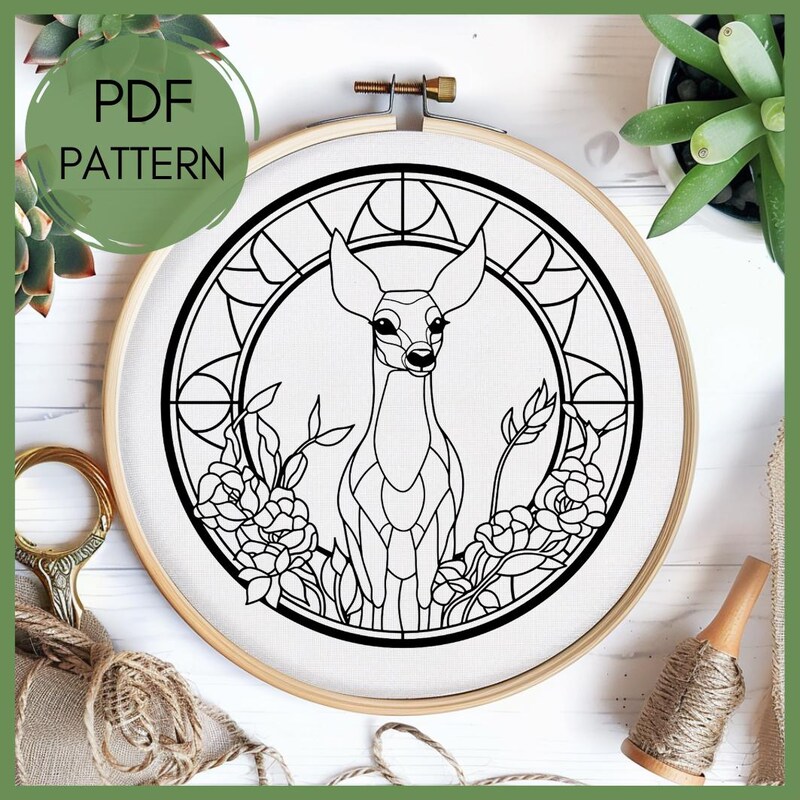 Deer Embroidery - Etsy
