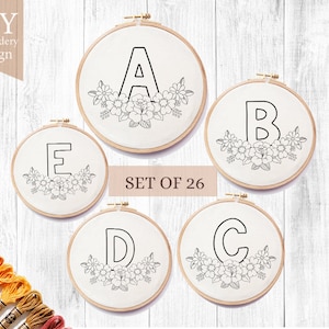 Alphabet Letter Hand Embroidery Pattern, Digital PDF Download, Instant ...