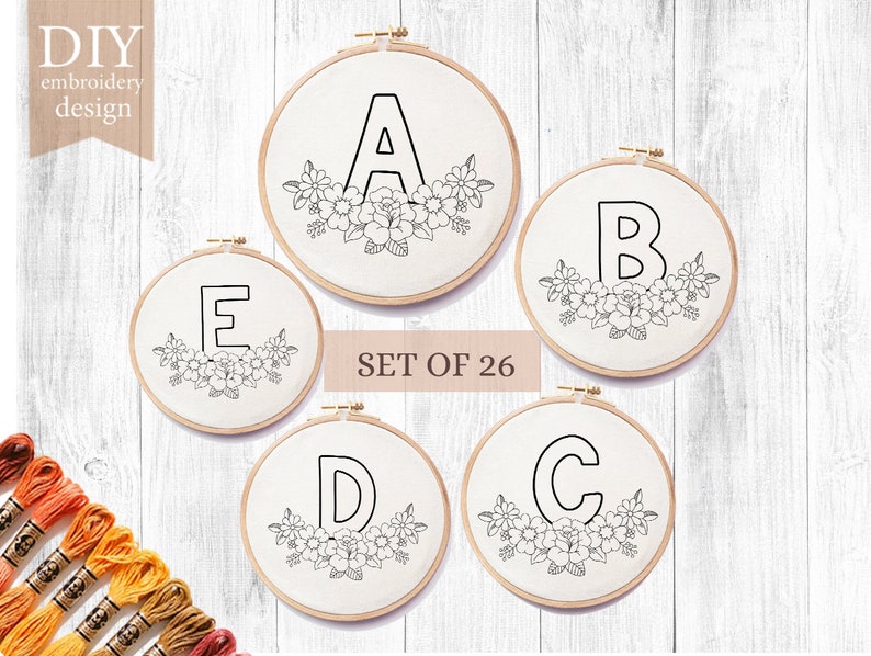 Alphabet Letter Hand Embroidery Pattern Digital PDF Download - Etsy