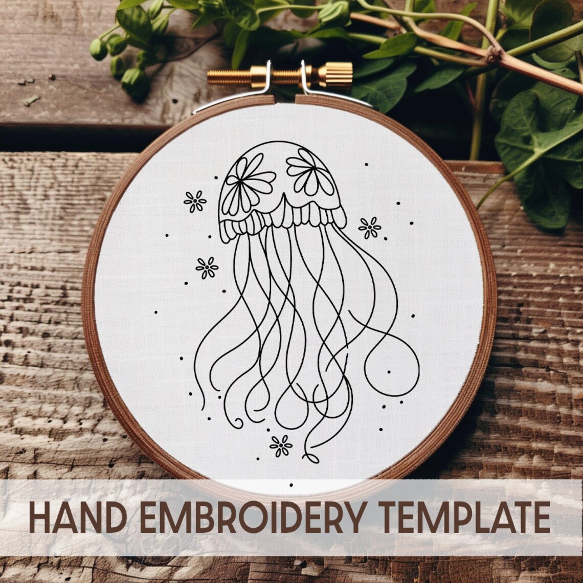 Floral Jellyfish Embroidery Pattern: Ocean Needlepoint Design (PDF ...