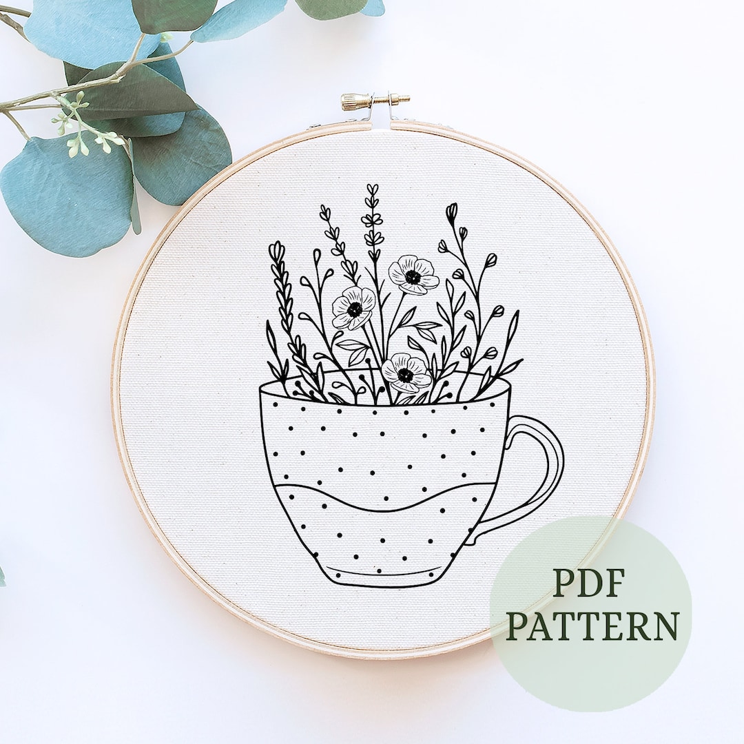 Spring Hand Embroidery Pattern - Embroidery Pattern - Embroidery ...