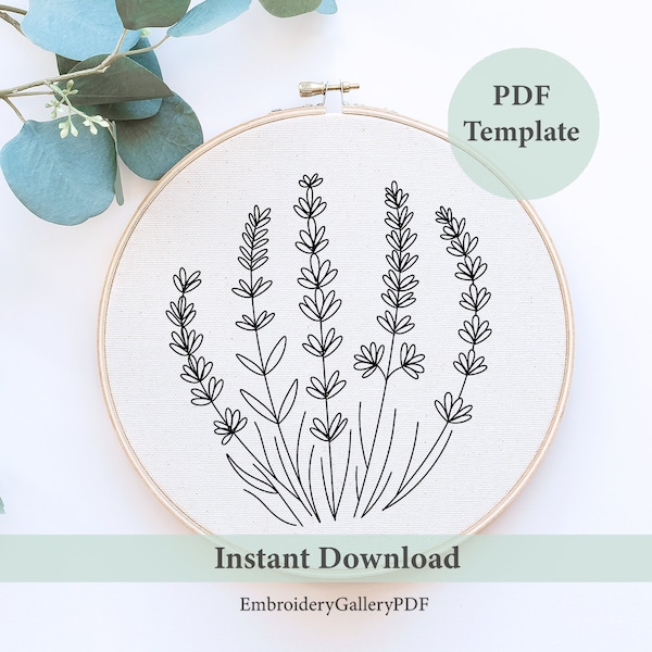 Lavender Embroidery Pattern - Etsy