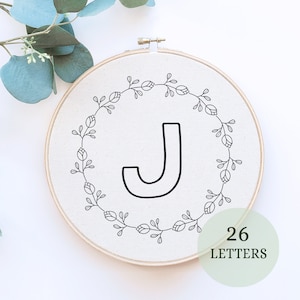 Floral Alphabet Embroidery Pdf Pattern Letter Embroidery - Etsy