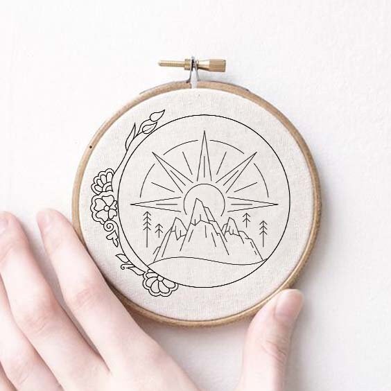 Meadow Scenery Hand Embroidery DIY Landscape Embroidery for - Etsy