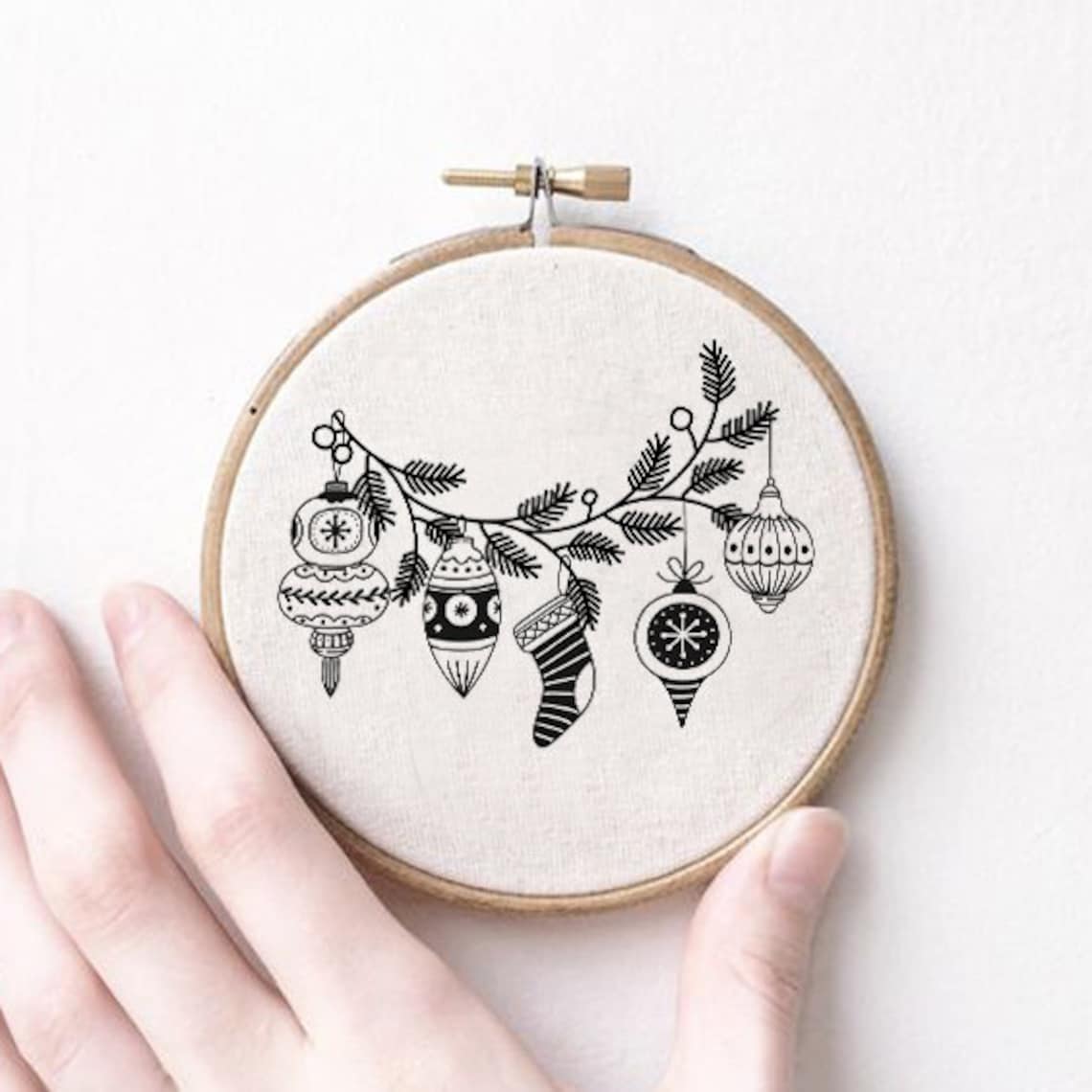 Christmas Winter Embroidery Pattern Christmas Ornament - Etsy