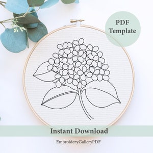 Hydrangea Embroidery Pattern Bouquet Embroidery Flower Embroidery ...
