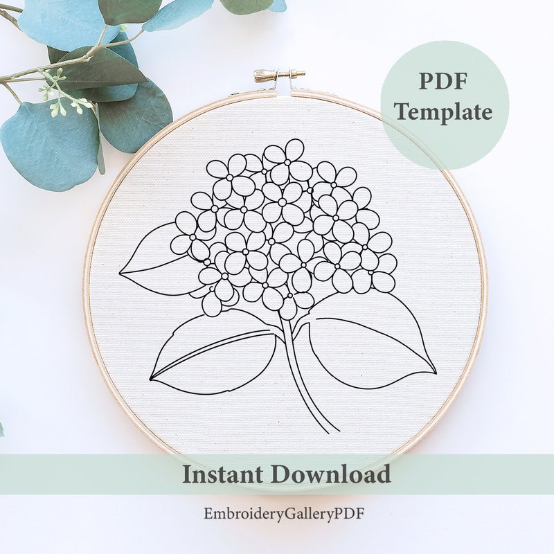 Hydrangea Embroidery - Etsy