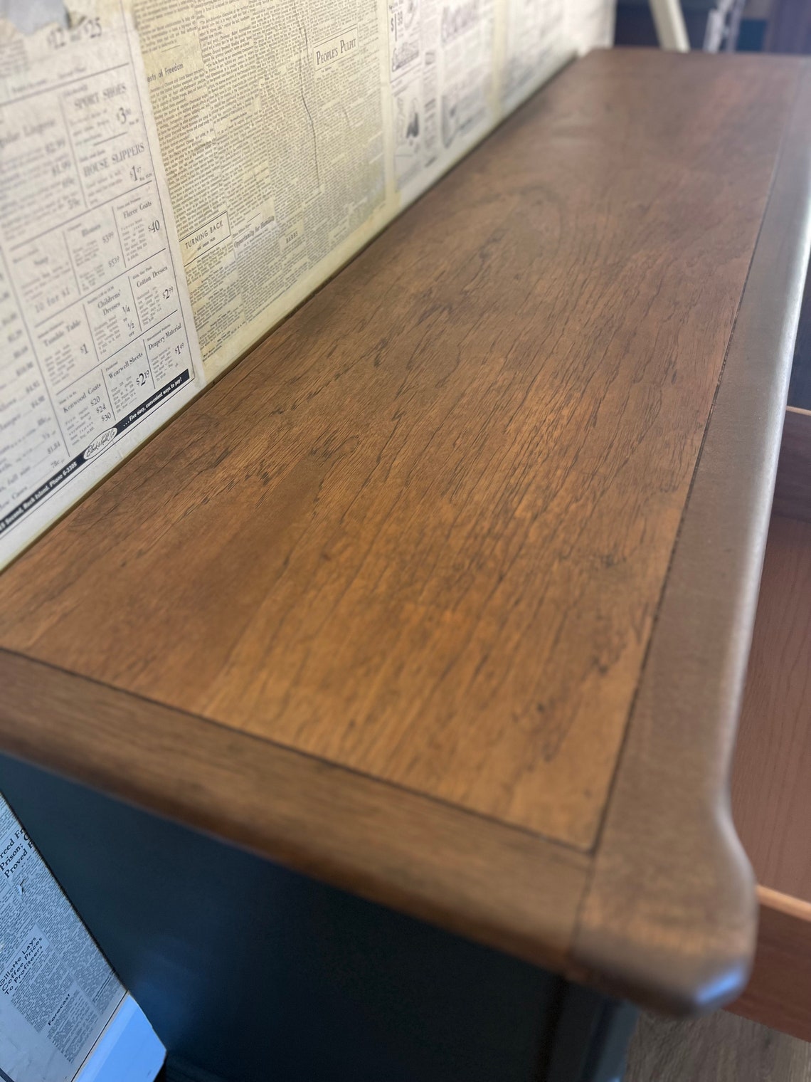 Vintage Green and Stained Dresser & Side Table - Etsy