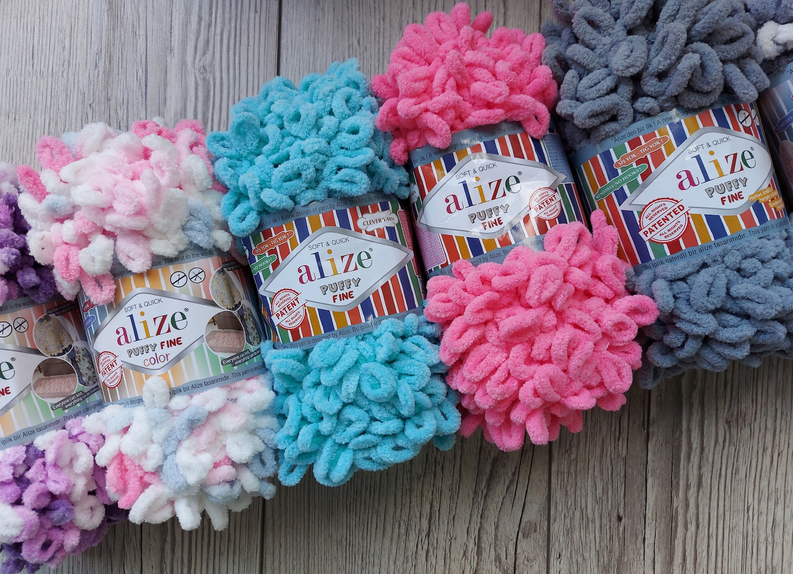 Yarn Alize Puffy Fine Plush Yarn Puffy Color Fine Yarn Loops Yarn ...