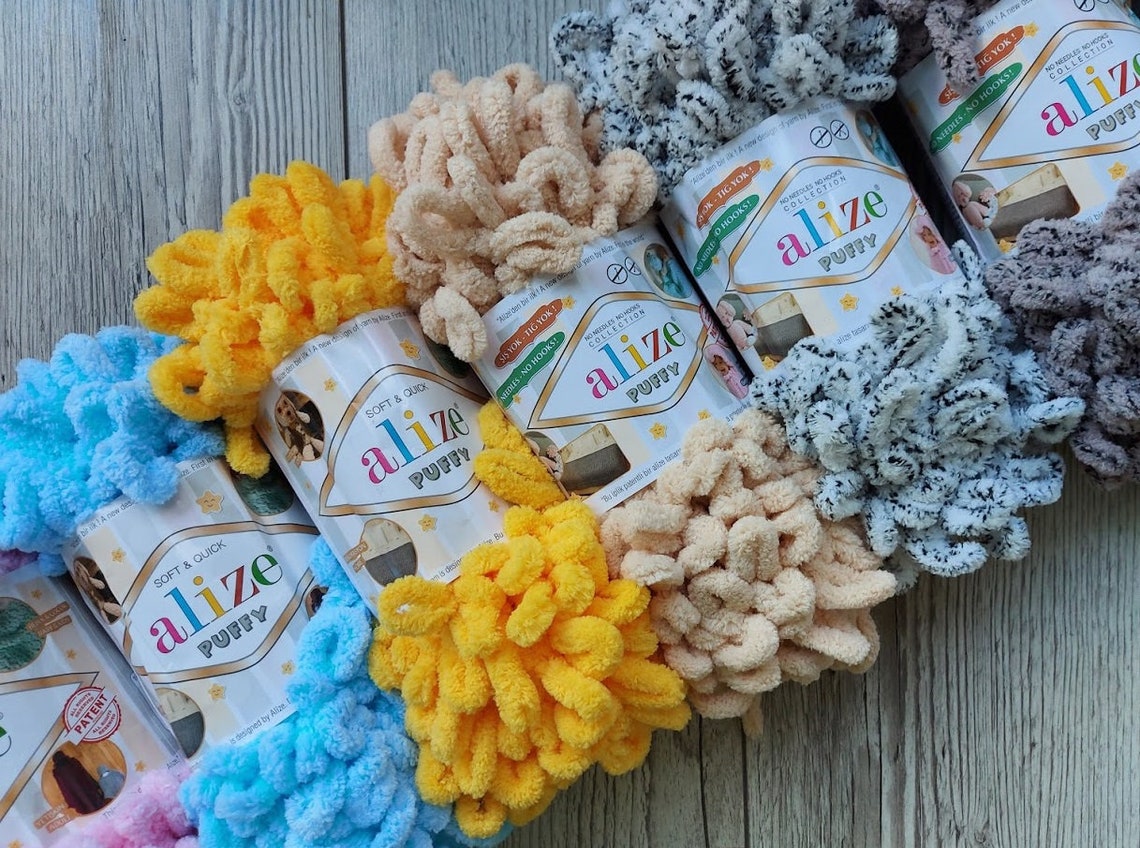 Yarn Alize Puffy Plush Yarn Puffy Color Yarn Loops Yarn - Etsy