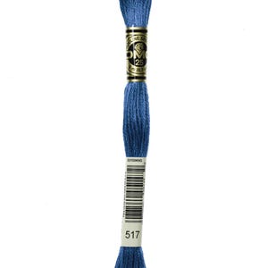 DMC 517 Cotton Embroidery Floss 100% Cotton Embroidery Thread ...