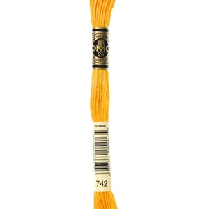 DMC 742 Cotton Embroidery Floss 100% Cotton Embroidery Thread ...