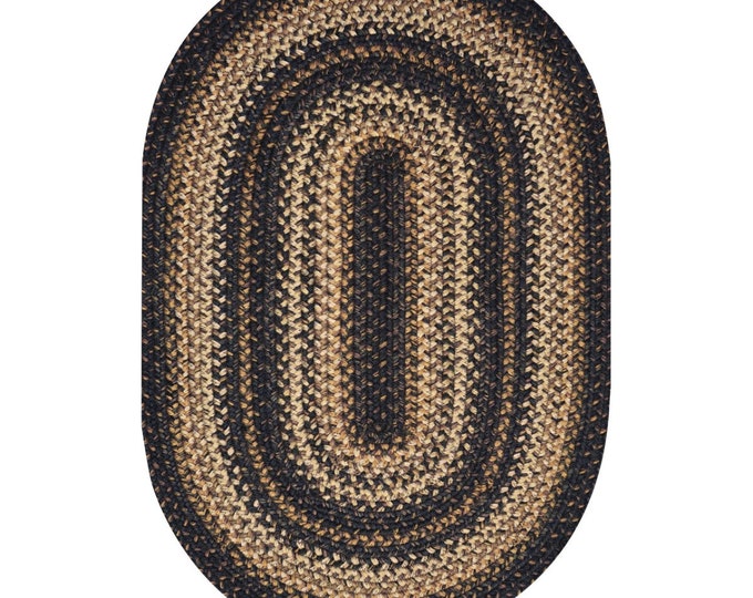 Black and Carmel Braided 20 X 30 Rug - Etsy