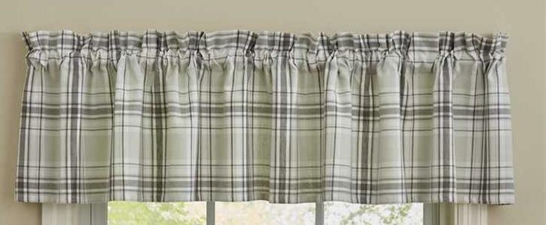 Shades of Gray Collin Plaid Window Valance - Etsy