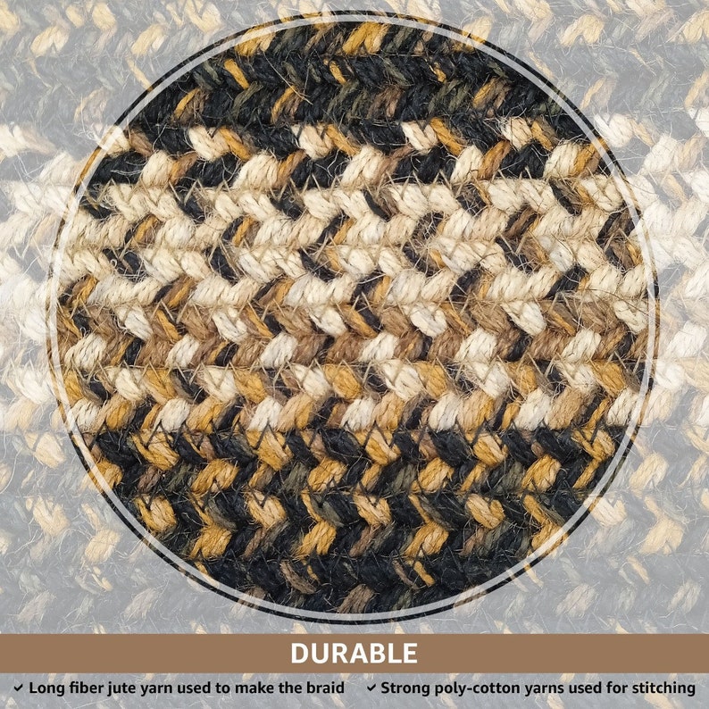 Black and Carmel Braided 20 X 30 Rug - Etsy