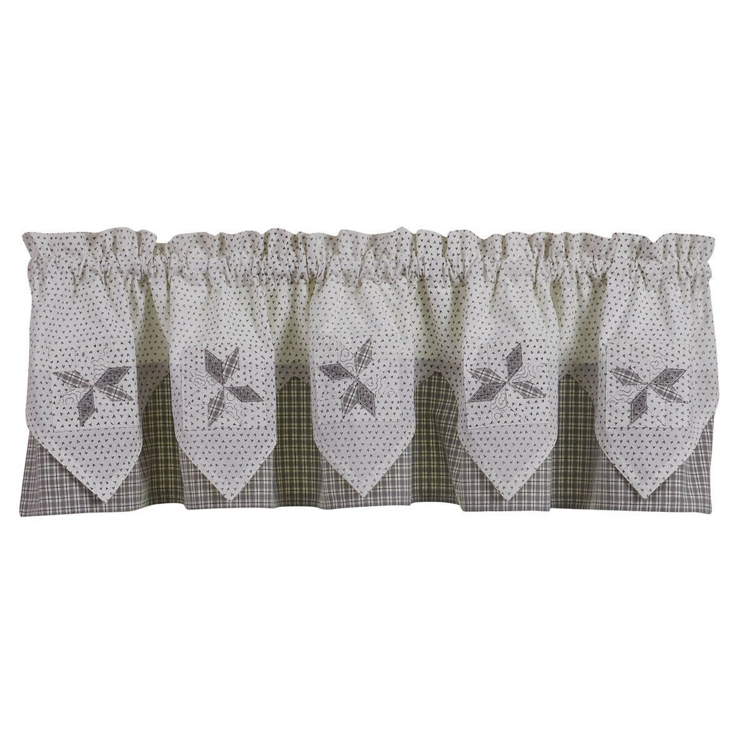 Broken Star Grey Lined Point Window Valance - Etsy