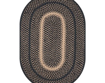 Black and Carmel Braided 20 X 30 Rug - Etsy