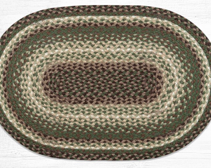Braided Green and Taupe 20 X 30 Rug - Etsy